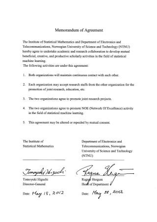 Memorandum of Agreement between ISM and NTNU has been signed. | The ...